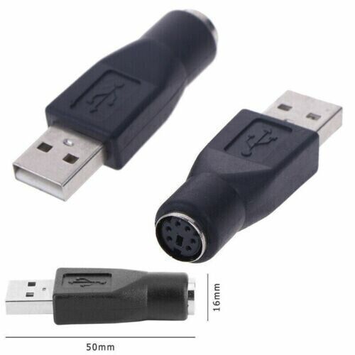 Converter Connector For PC Mouse Mice 1x USB Male to PS/2 PS2 Female ...
