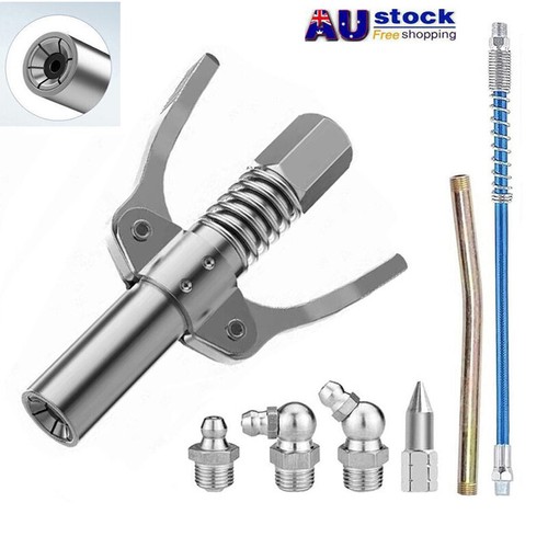 10000PSI Grease Gun Coupler Quick Release Lock Oil Injection Nozzle Kit ...