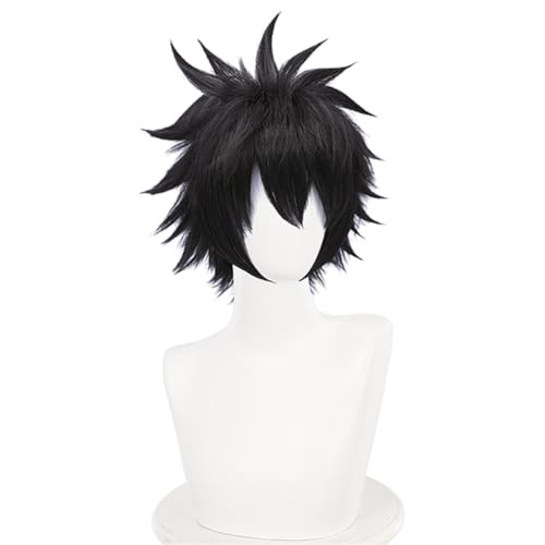 Short Black Spiky Cosplay Wig Heat Resistant Synthetic | eBay