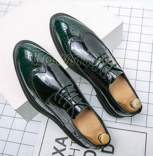 Mens Dress Brogues Derby Wing Tip Formal Business Lace Up Wedding ...