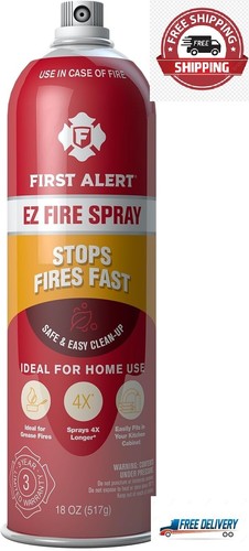 First Alert EZ Fire Spray, Extinguishing Aerosol Spray, Battery Powered ...