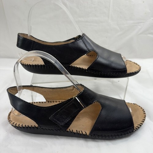 Naturalizer Scout Sandal Black Leather Open Toe Slingback Lightweight ...