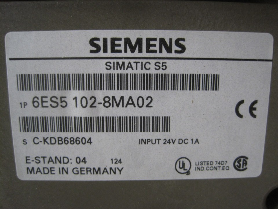 SIEMENS SIMATIC S5, CPU 102 für S5-100U, 6ES5 102-8MA02 *** Lagerware ...