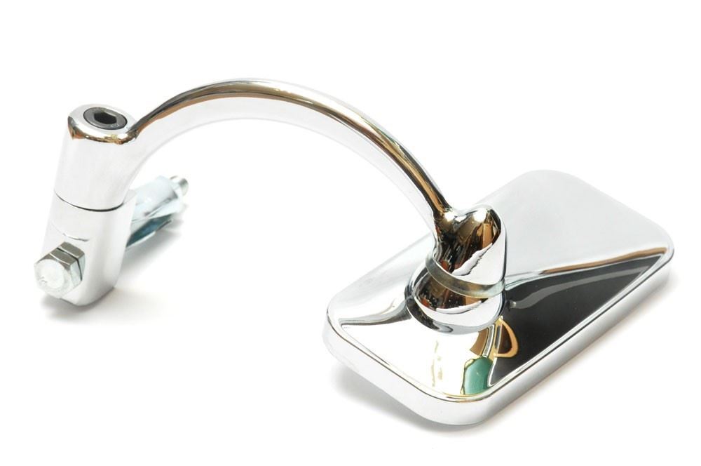 Universal Chrome Bar End Mirror, Rectangular Glass, 7/8" Handlebars ...