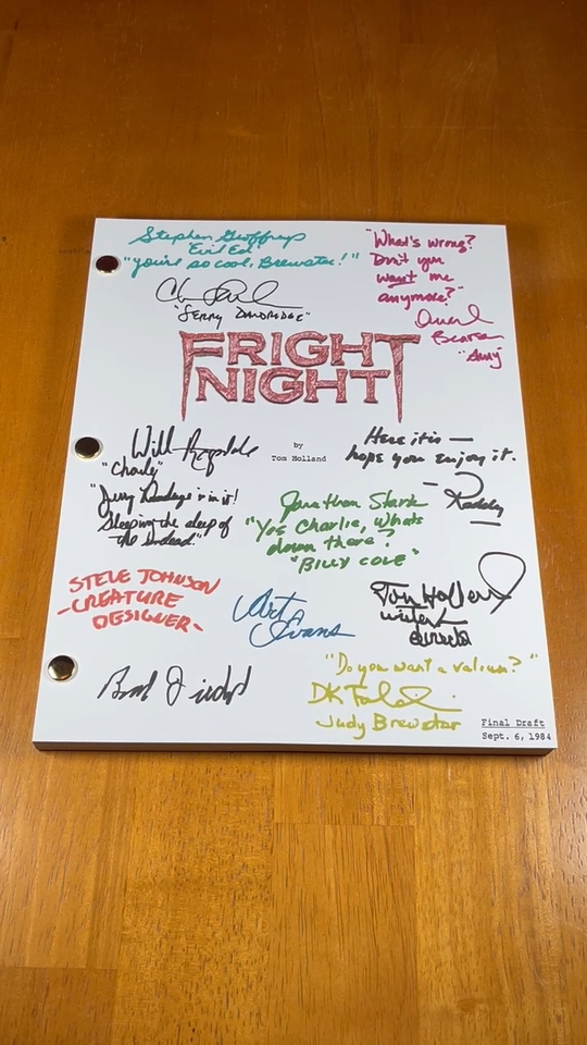 Fright Night Script Signed- Autograph Reprints- 113 Pages- Vampires ...