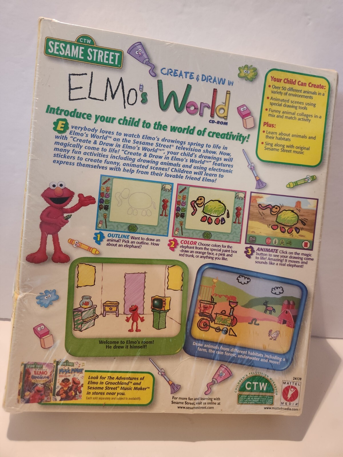 Sesame Street: Create & Draw in Elmo's World (PC, 1999) for sale online ...