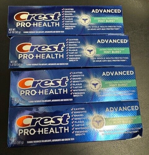 NEW- Crest Pro Health Advanced Toothpaste Mint Burst 5 Ounce LOT of 4 | eBay