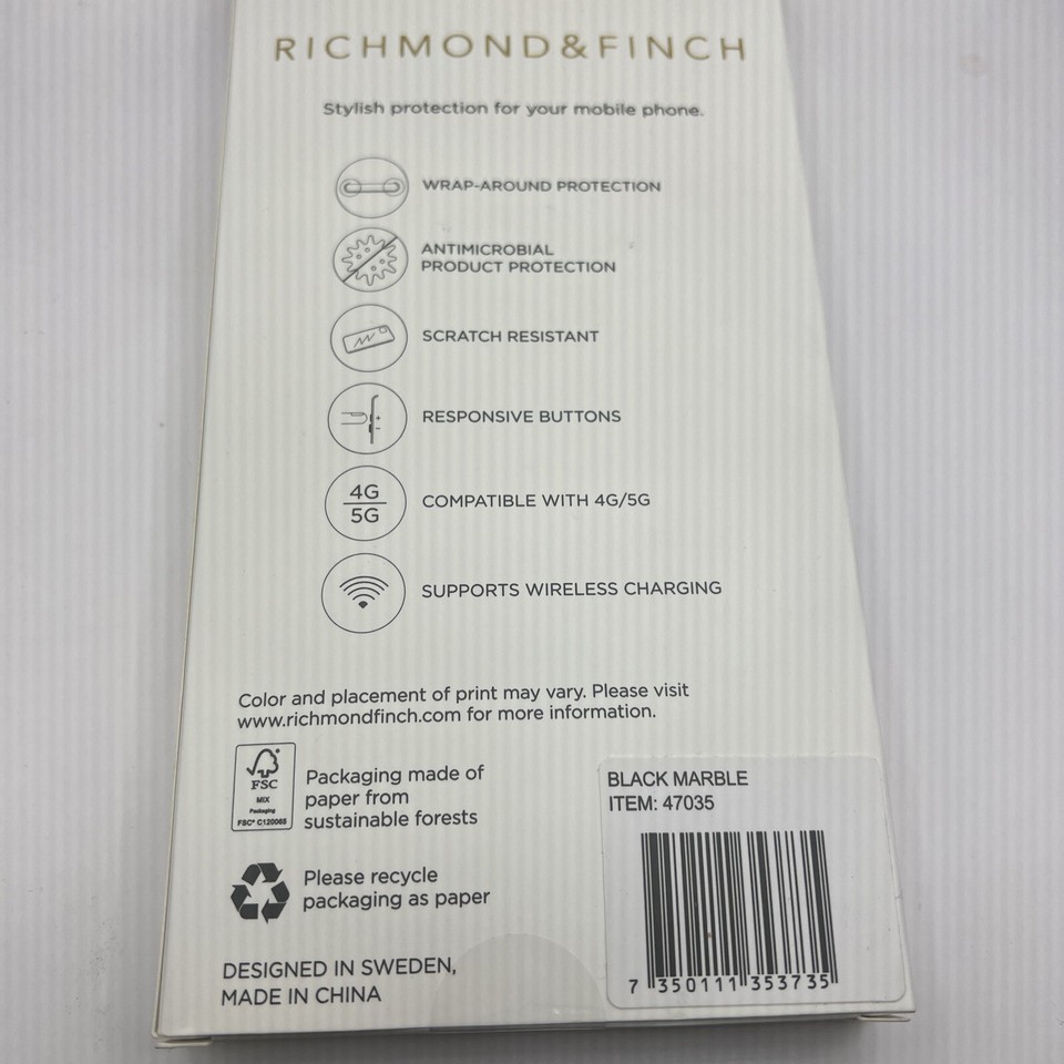 Richmond and fitch iPhone 13 Pro Max case Black Marble 7350111353735 | eBay
