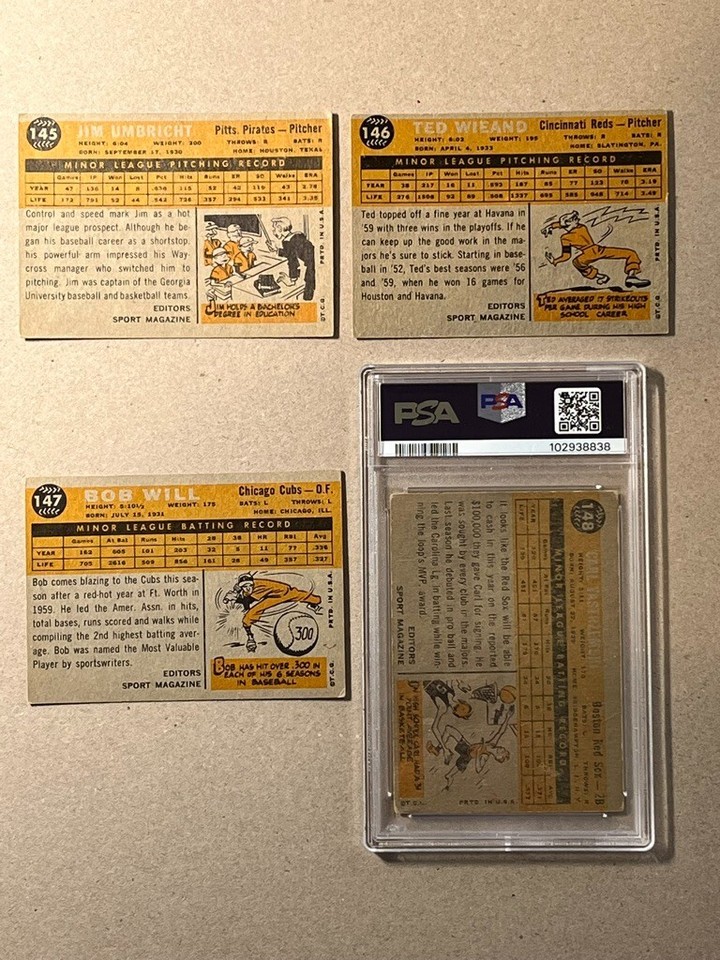 1960 Topps Complete Set of 32 1960 Rookie Star / 4 PSA graded - Yaz ...