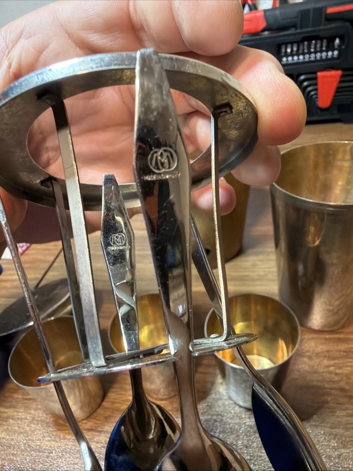 Vintage D.R.G.M German Travel Bar Cocktail Shaker Set Art Deco ...