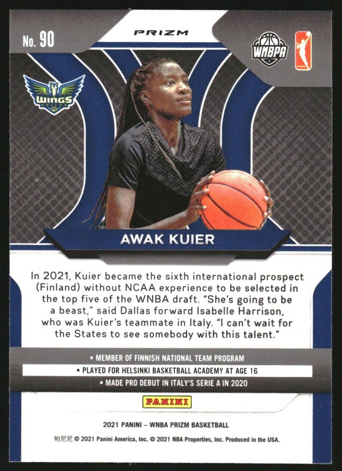 2021 Panini Prizm WNBA Prizms Silver #90 Awak Kuier | eBay