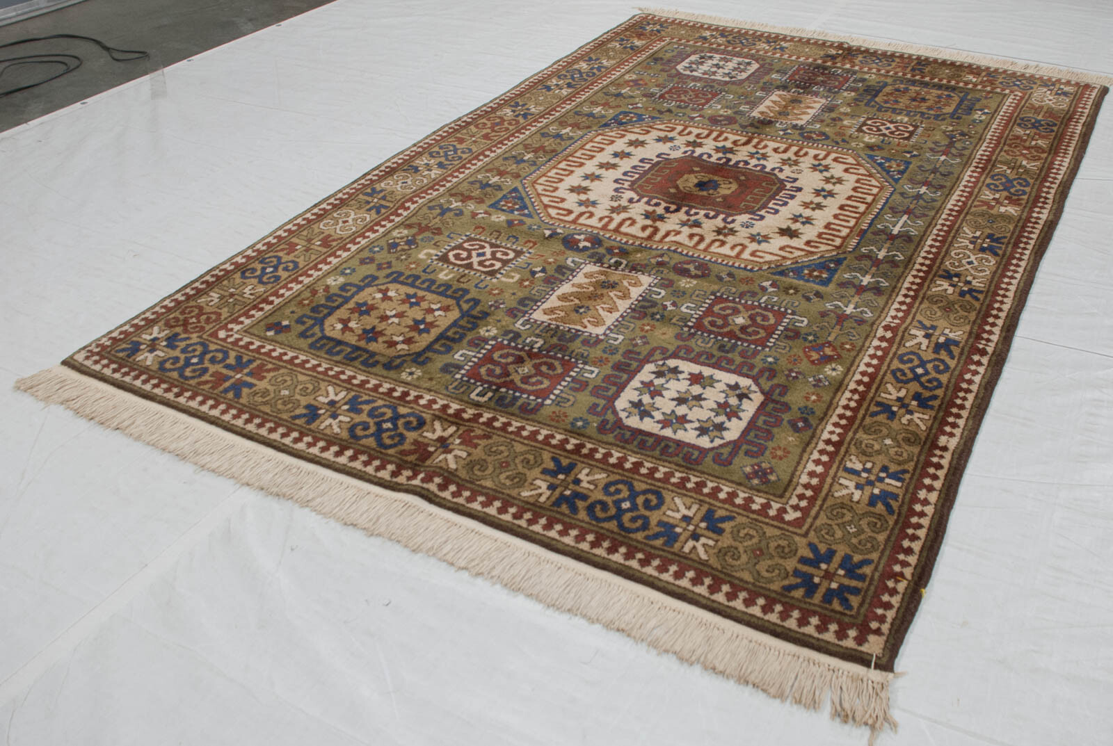 RRA 6x9 vintage Siberian Caucasian design Olive Green Rug 27491 | eBay