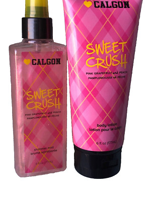 CALGON 💛SWEET CRUSH💖PINK GRAPEFRUIT & PEACH Shimmer Mist & Body Lotion💖 ...