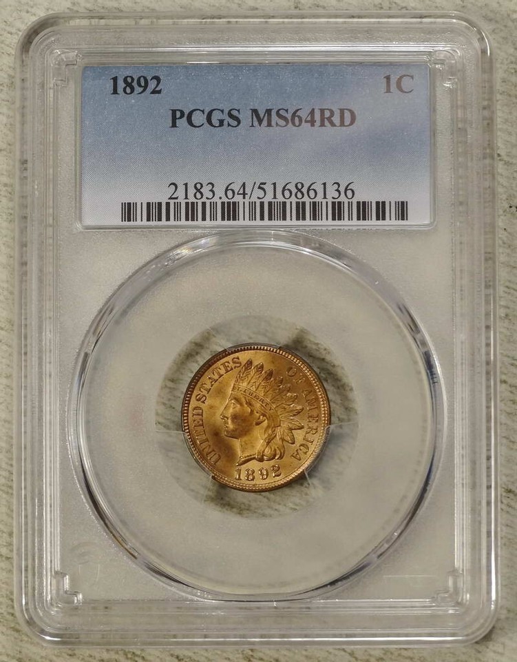 1892 Indian Cent, Choice Uncirculated, PCGS MS-64RD | eBay