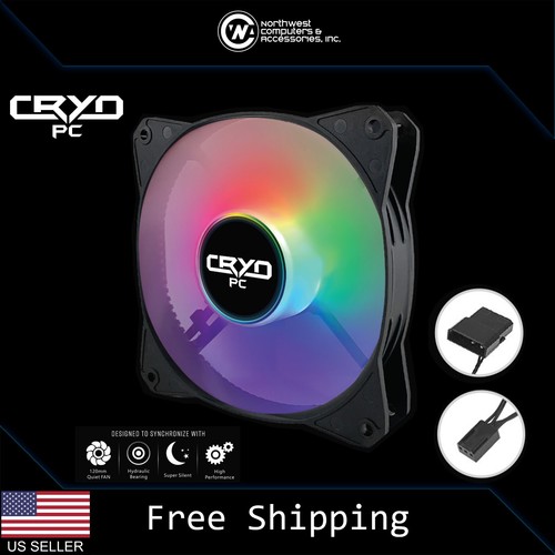 120mm Computer Case Fan Rainbow LED, 3pin + Molex, PC Cooling, RGB ...