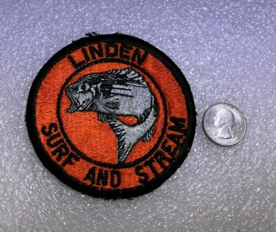 Vintage Linden Surf and Stream Fishing Patch New Jersey Hunting and ...