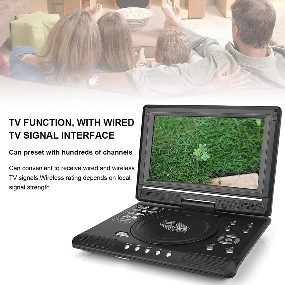 9.8" Portable DVD Multimedia Player RCA Output USB Card Reader ...