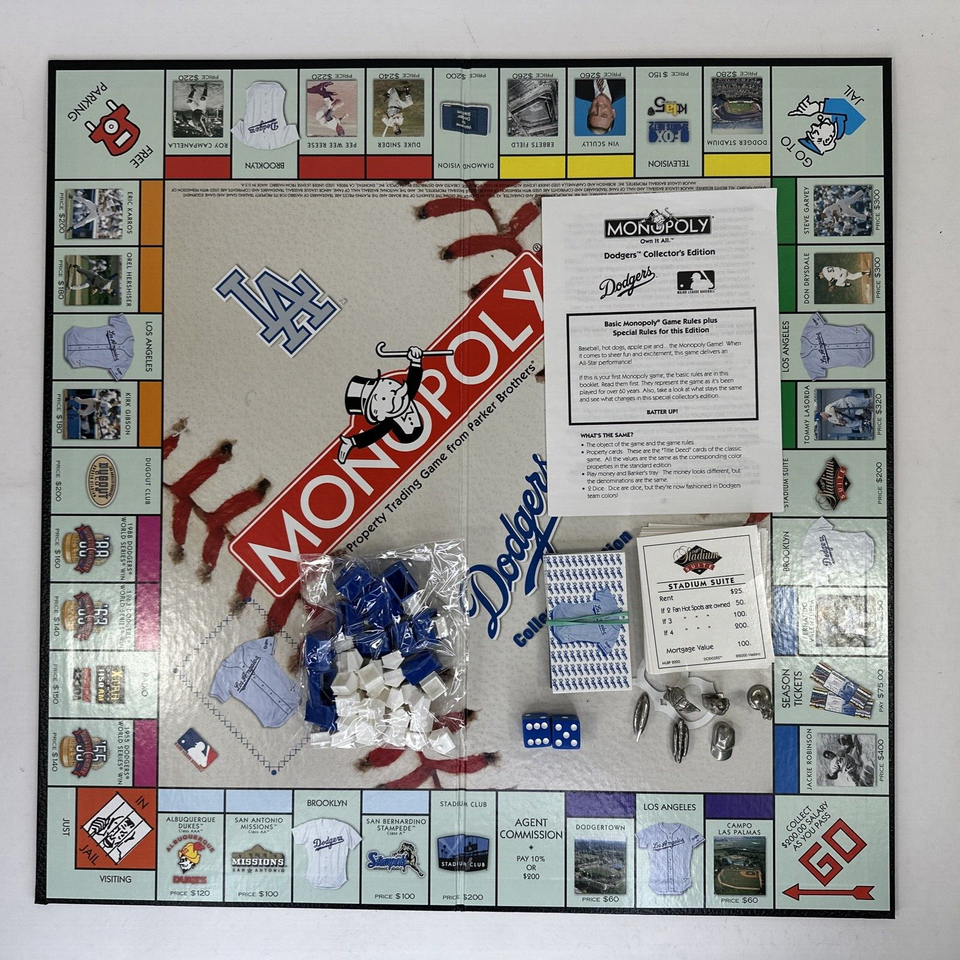 Vintage Monopoly Los Angeles LA Dodgers MLB Collector's Edition ...