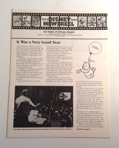 Disney Newsreel Vintage Jan 1983 “A Very Good Year” Employee Newsletter ...