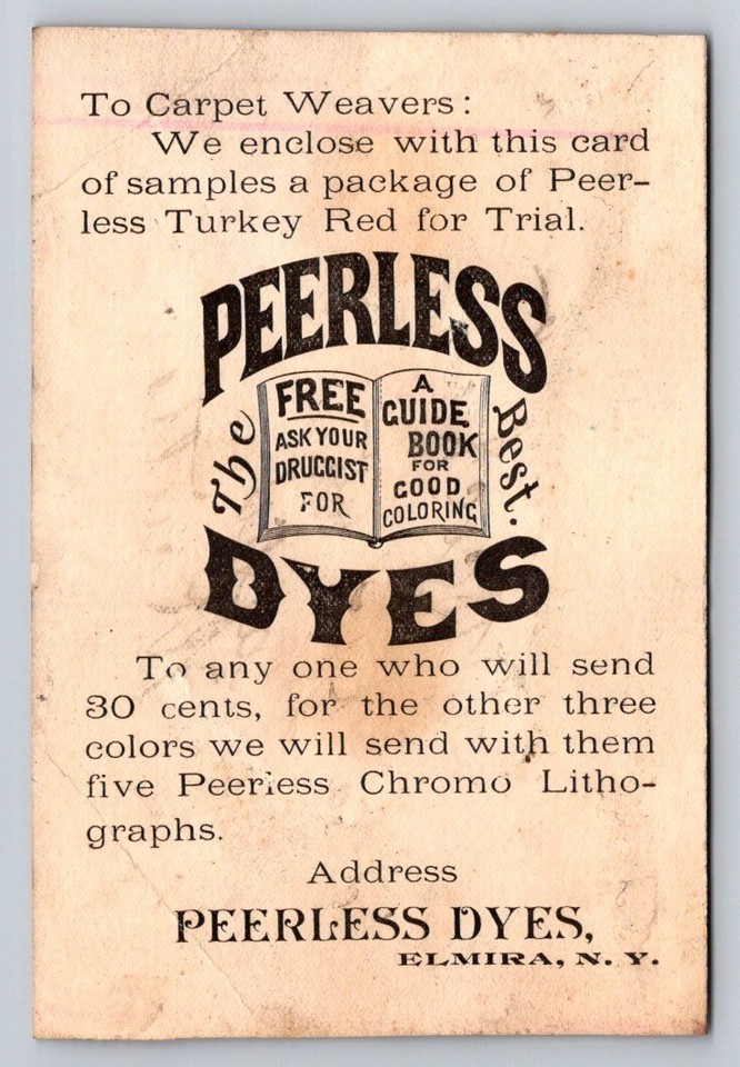 Peerless Dyes Sample Victorian Trade Card P135 | eBay