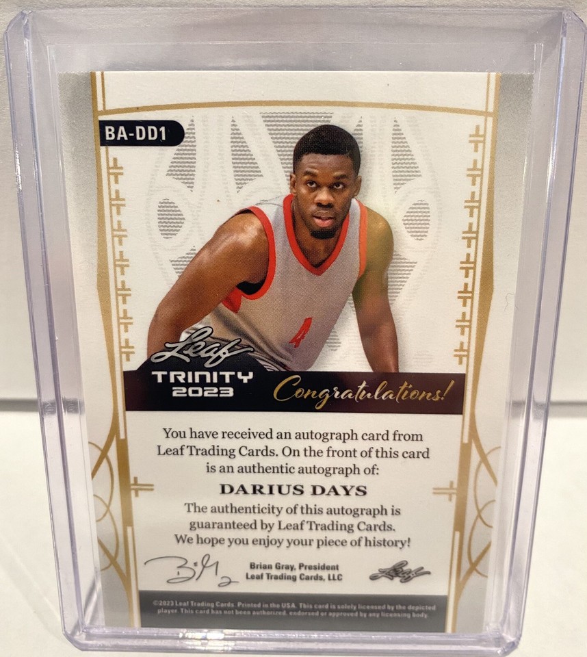 2023 Leaf Trinity Silver 7/15 Darius Days #BA-DD1 Auto | eBay