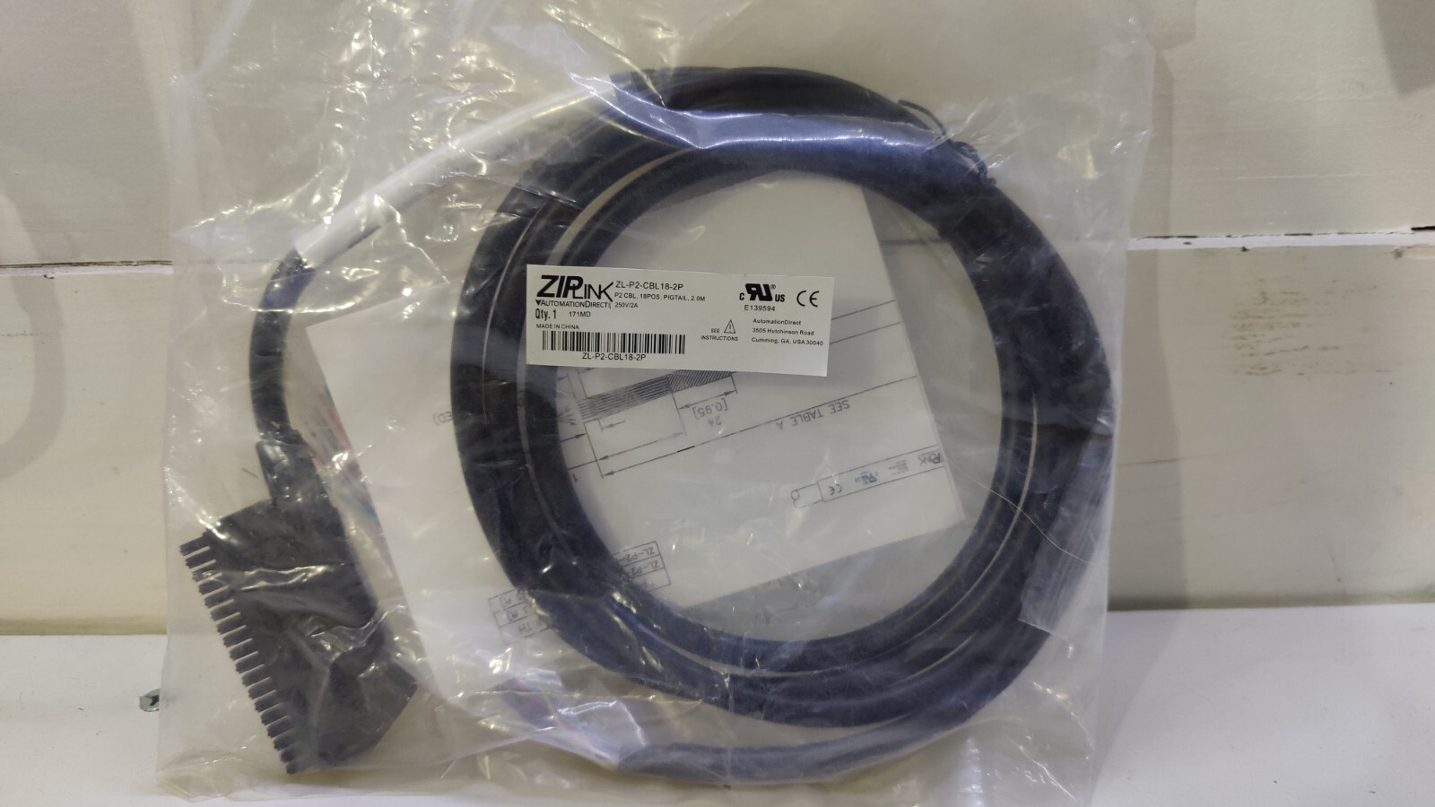 NEW ZIP LINK AUTOMATION DIRECT ZL-P2-CBL-18-2P ZLP2CBL182P PLC I/O ...