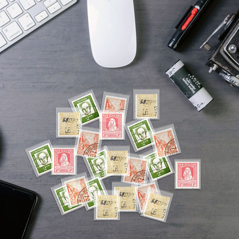 Lot 1000 Pcs Stamp Sleeves Holders Professional Collection Protection ...