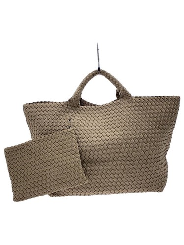Naghedi Mesh Medium Tote Intrecciato Khaki Polyester Tote Bag With ...