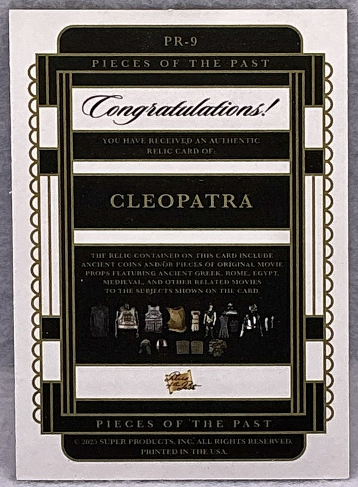 2025 Pieces Of The Past Cleopatra Authentic Movie Prop Screen Used ...