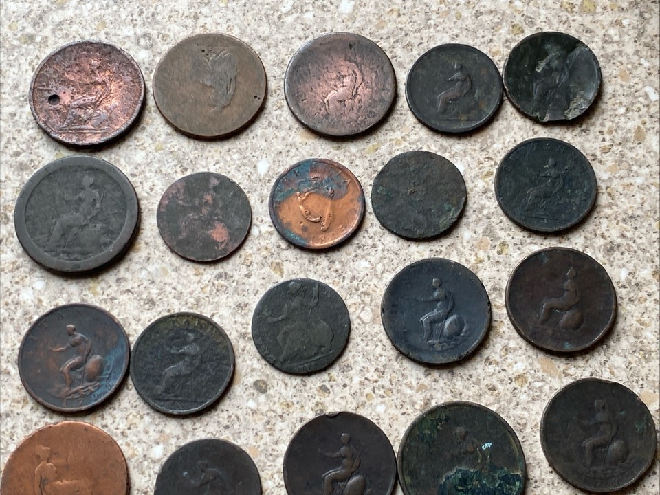 Georgian Copper Coins (30) Half Penny, Cartwheel George II III 1797 Job ...