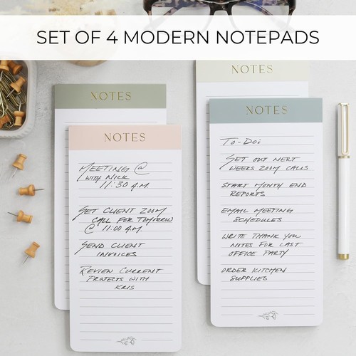 Beautiful Magnetic Notepads for Fridge - Set Of 4 Modern Note Pads With ...