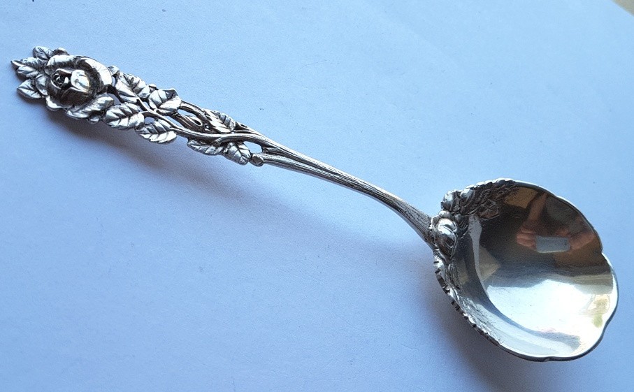 Large Serving Spoon/ Cream Spoon, Hildesheimer Rose, 800 Silver K862 | eBay