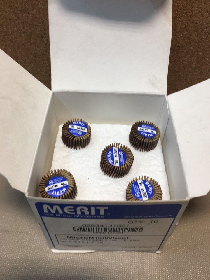 MERIT MICRO MINI FLAP WHEEL 3/4" X 3/8" X 1/8" SK 80ARB 10 Count Box | eBay