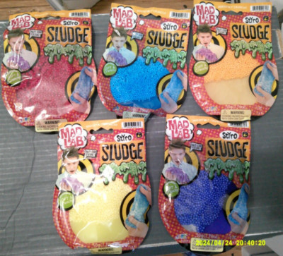 5 NEW Mad Lab Styro Sludge YELLOW BLUE RED ORANGE Soft Crunchy Ooze ...