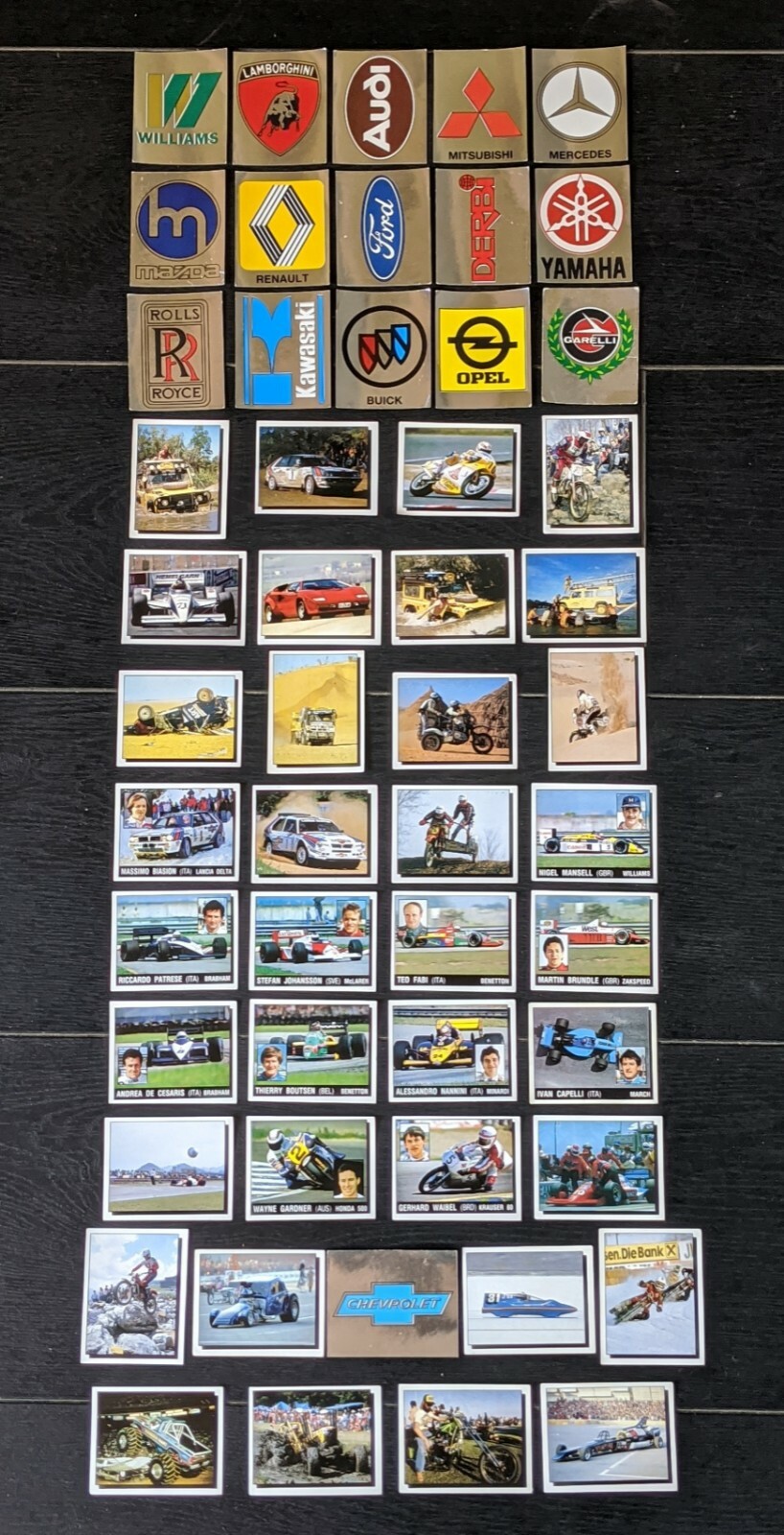66 Vintage Album Race Car Stickers, Panini Motor Adventures Sticker ...