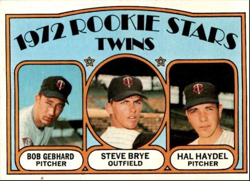 1972 Topps Twins Rookies - Bob Gebhard/Steve Brye/Hal Haydel Rookie c ...