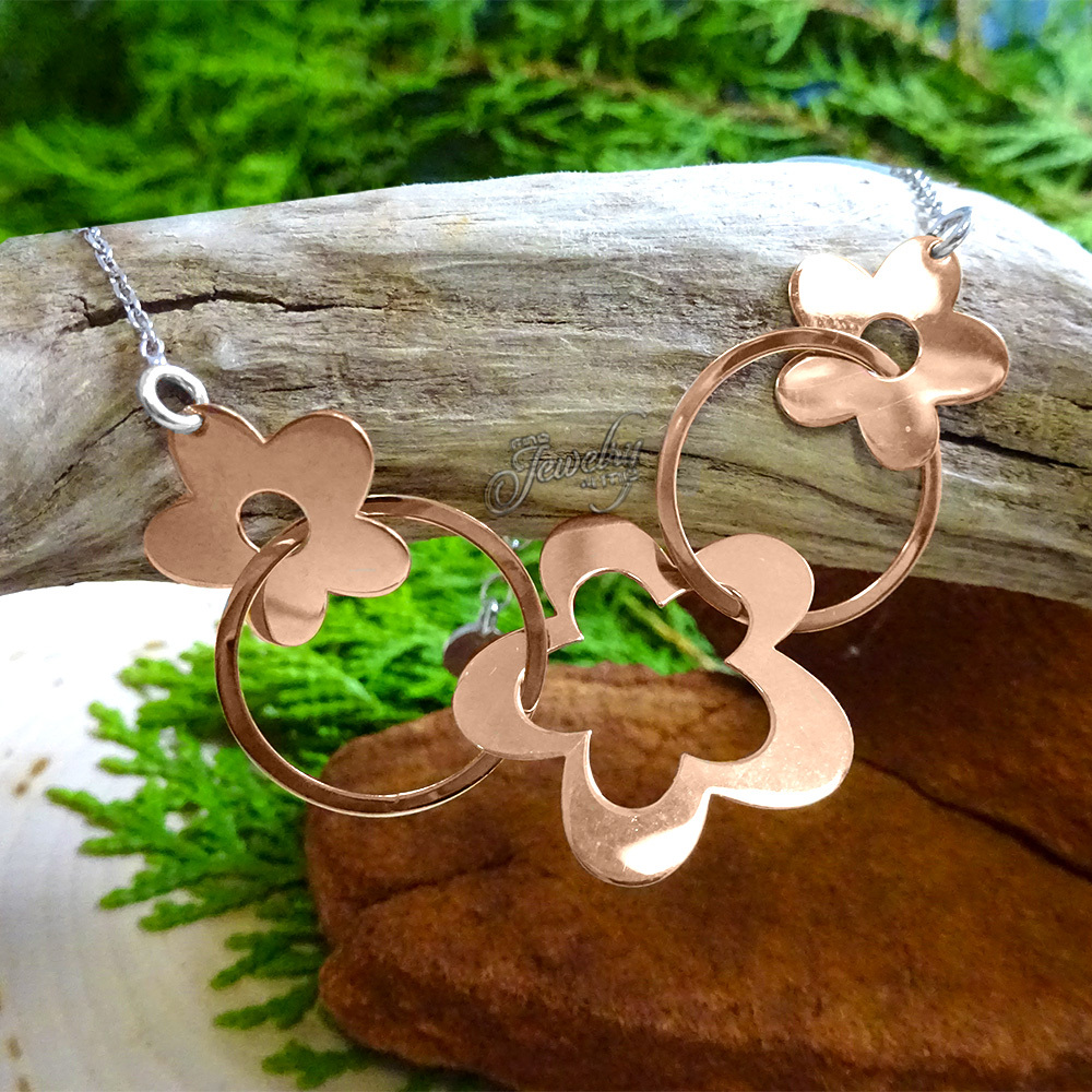 Rose-Gold Flower & Ringlet .925 Silver Bracelet | eBay