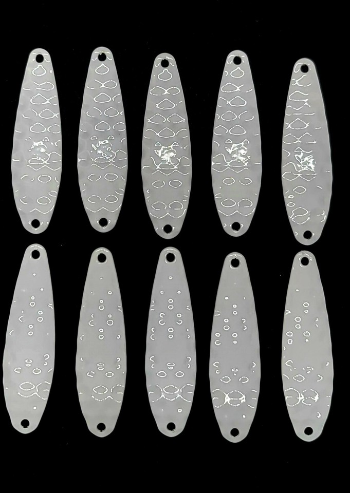 3" Fishing Spoon Flutter Hex Pattern Unrigged Fluke M3Tackle Salmon ...