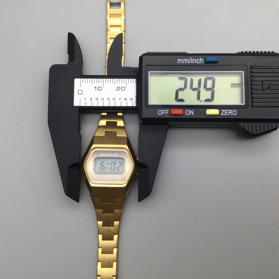 Vintage Phasar 2000 Watch Women 25mm Gold Tone Digital New Battery 6 ...