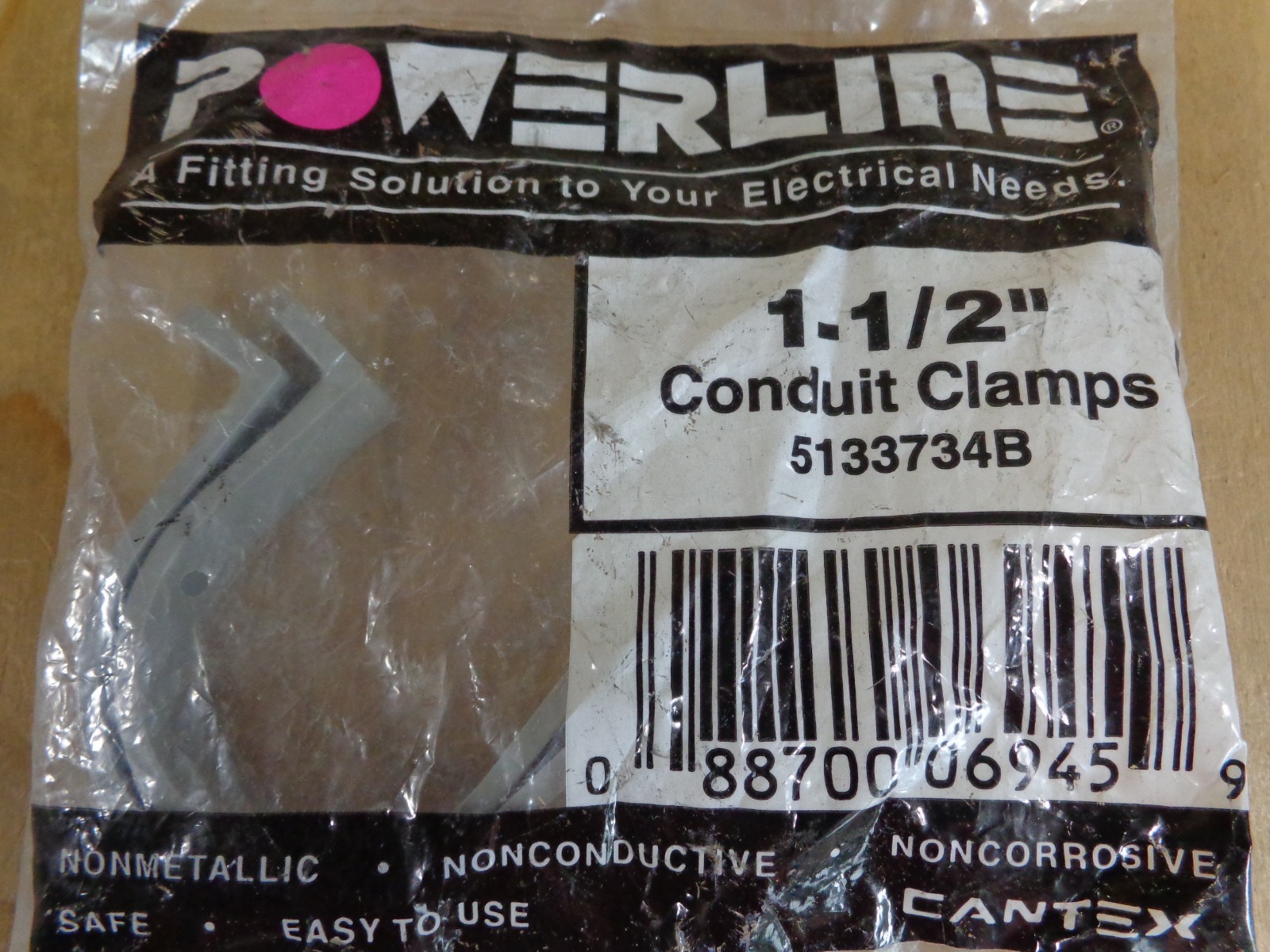 Powerline 5133734B 1-1/2" Conduit Clamps Gray Plastic 2 Pieces One ...