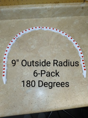 Racing Borders for AFX H.O. Track! 9" outer radius 1/2 turn 6-pc kit w ...