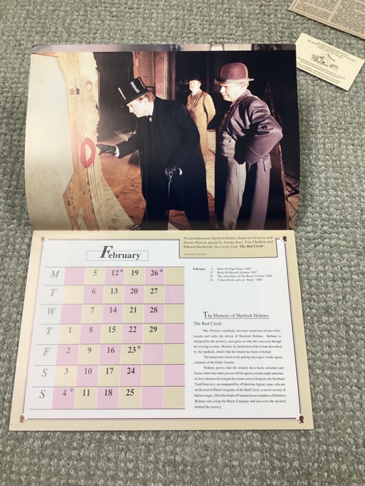 Sherlock Holmes - Jeremy Brett Calendar, Postcards, Museum Items and ...