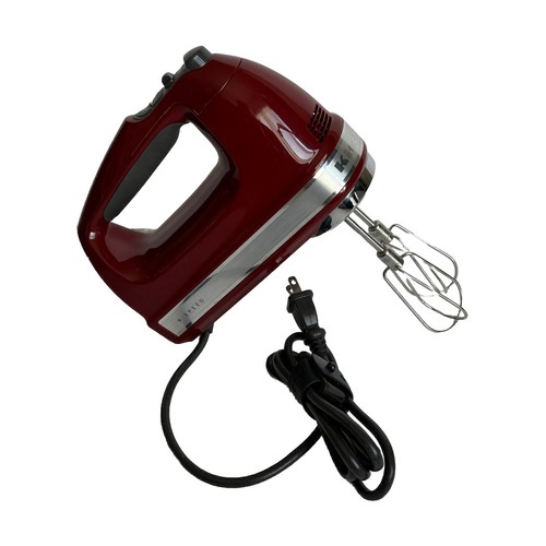 KitchenAid Burgundy 9 Speed Hand Mixer KHM926QGC Original Wire Blades ...