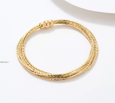 David Markstein Sterling Silver Gold Plated 7 Strand Omega Bracelet ...