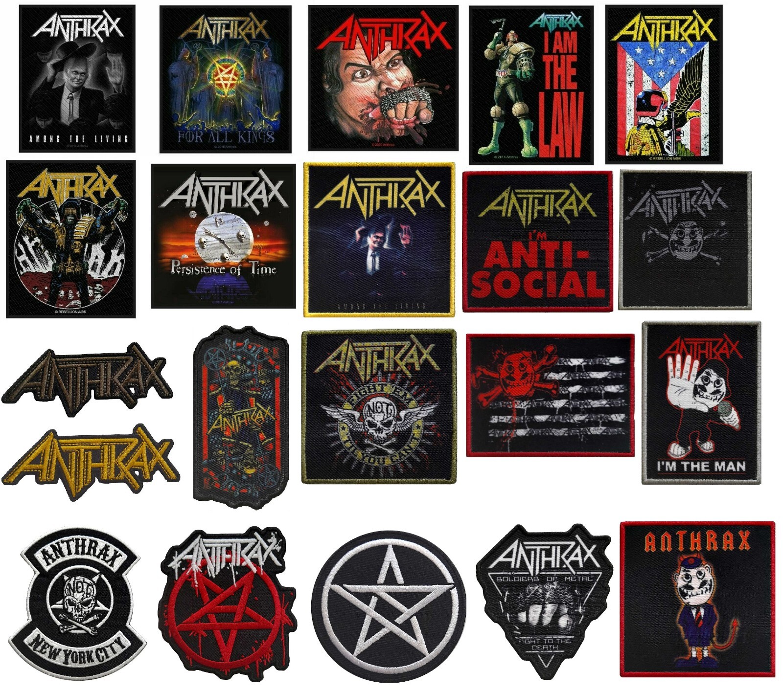 official ANTHRAX SEW ON PATCH for kings among living / judge dredd NEW DESIGNS! | eBay