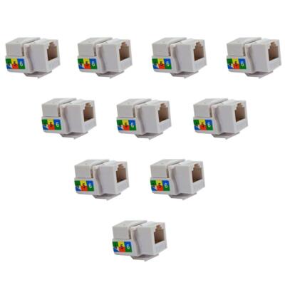 6P6C White RJ11 CAT3 Telephone Network Keystone Jack Insert for Wall ...