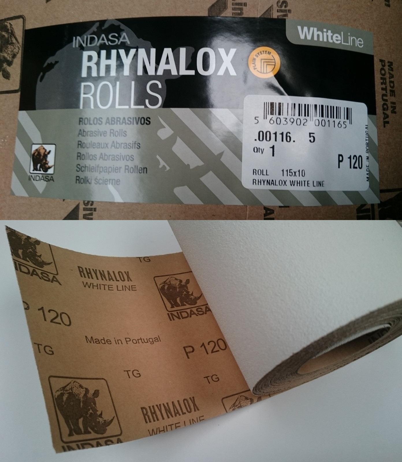 Indasa Rhynalox Whiteline Dry Sand Paper 10m Roll P120 Grit Abrasive ...