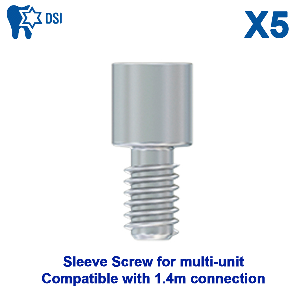 5x Dental Prosthetic Fixation Sleeve Screw Multi Unit Compatible MU 1.4 ...