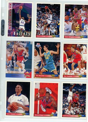 1992-93 UPPER DECK BASKETBALL 9 WASHINGTON BULLETS CARDS IN AN ULTRA ...