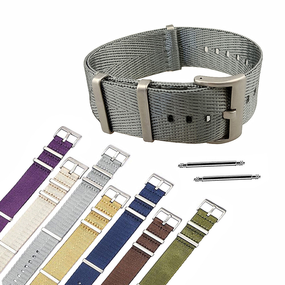 Wrap-Around Nylon Watch Strap Band With Stainless Steel Buckle 20mm ...